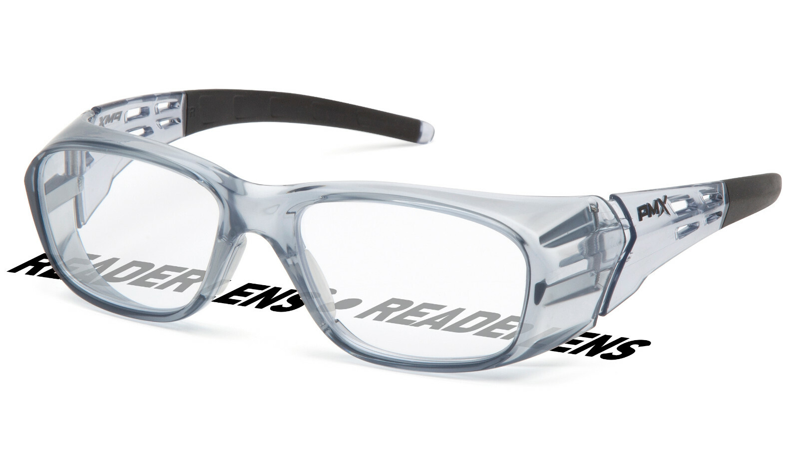 Pyramex Emerge Plus Clear Full Reader Gray Frame Reading Safety Glasses ...