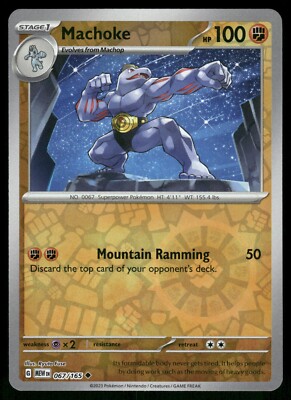 Machoke Reverse Holo NM 067/165 Scarlet & Violet 151 Pokemon Card | eBay