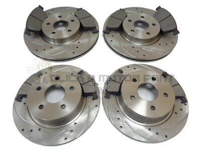 Front Rear Drilled Grooved Brake Discs Pads For Ford Transit Connect 13 ...