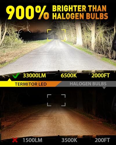 Newest & Brightest 9004 HB1 Light Bulbs, 33000LM 900% Super Brighter ...