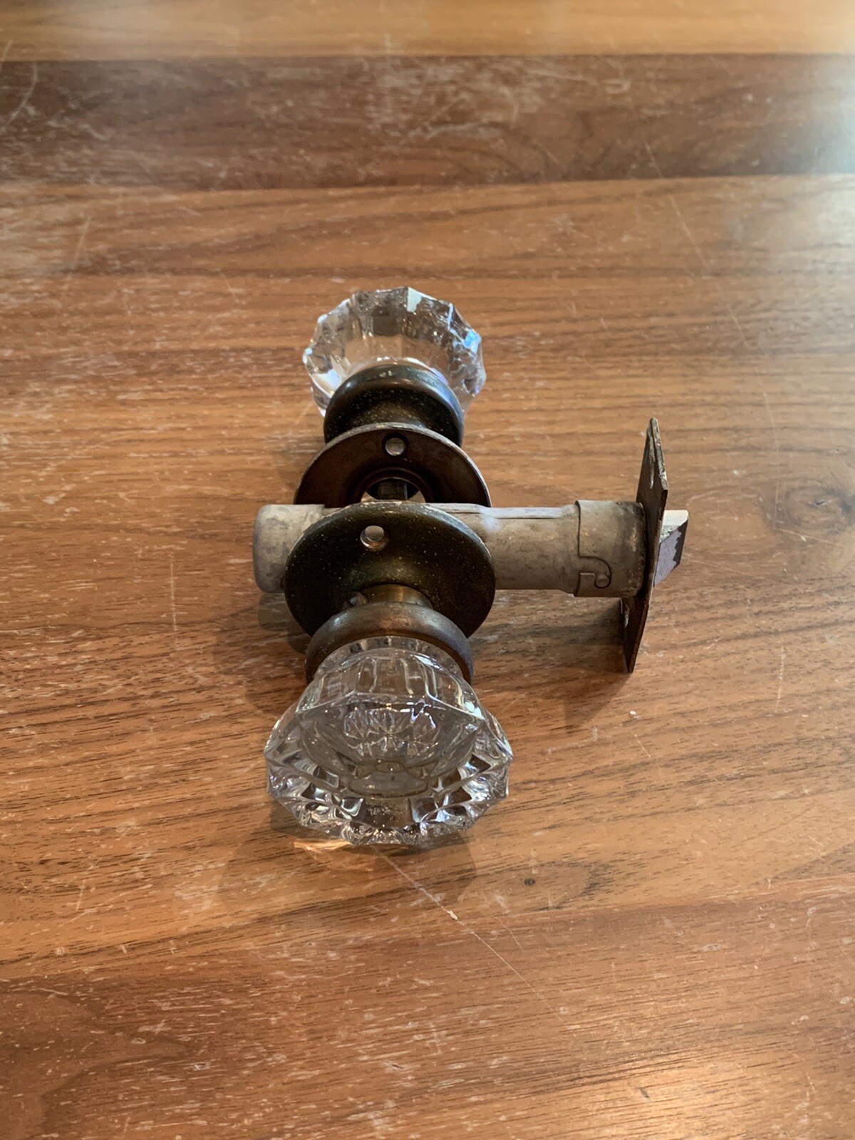 VINTAGE 1930's 6 pc.LOT DOOR KNOBS GLASS FLUTED ROUND 12 POINT | eBay