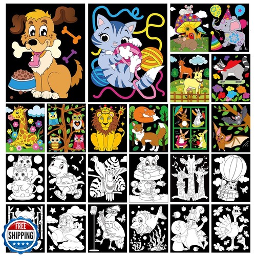 Velvet Coloring Posters For Adults Zhanmai 48 Pcs Fuzzy Velvet Coloring ...
