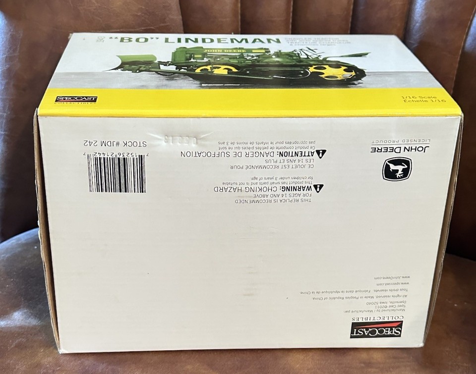 1943 BO Lindeman Die-Cast John Deere Crawler Tractor SpecCast 1/16 ...