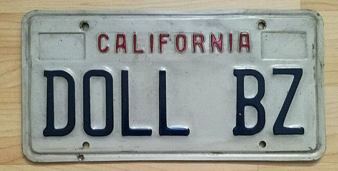 CALIFORNIA LICENSE PLATE DOLL BZ AUTO CAR TAG PUPPET BUSY BARBIE GIRL ...
