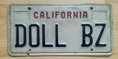 CALIFORNIA LICENSE PLATE DOLL BZ AUTO CAR TAG PUPPET BUSY BARBIE GIRL ...