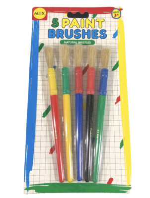 ALEX 5 paint brushes natural bristles NEW | eBay