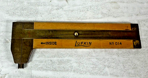Vintage LUFKIN NO 014 Caliper 4" wood Brass Rule Made in England | eBay
