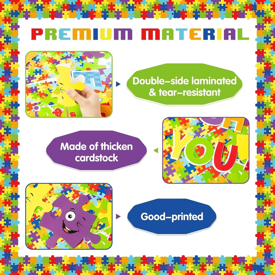 123P Back to School Puzzle Pieces Bulletin Board Cutouts Welcome You ...