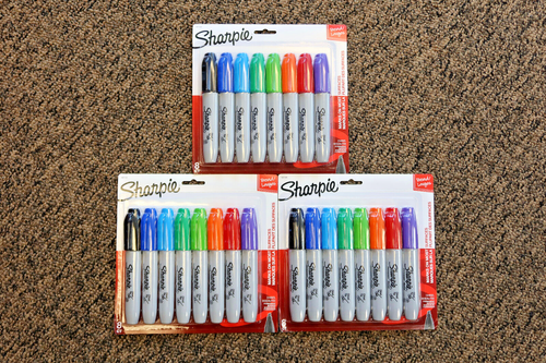 Three (3) New Sharpie 8-pack Permanent Markers Chisel Tip Multicolored ...