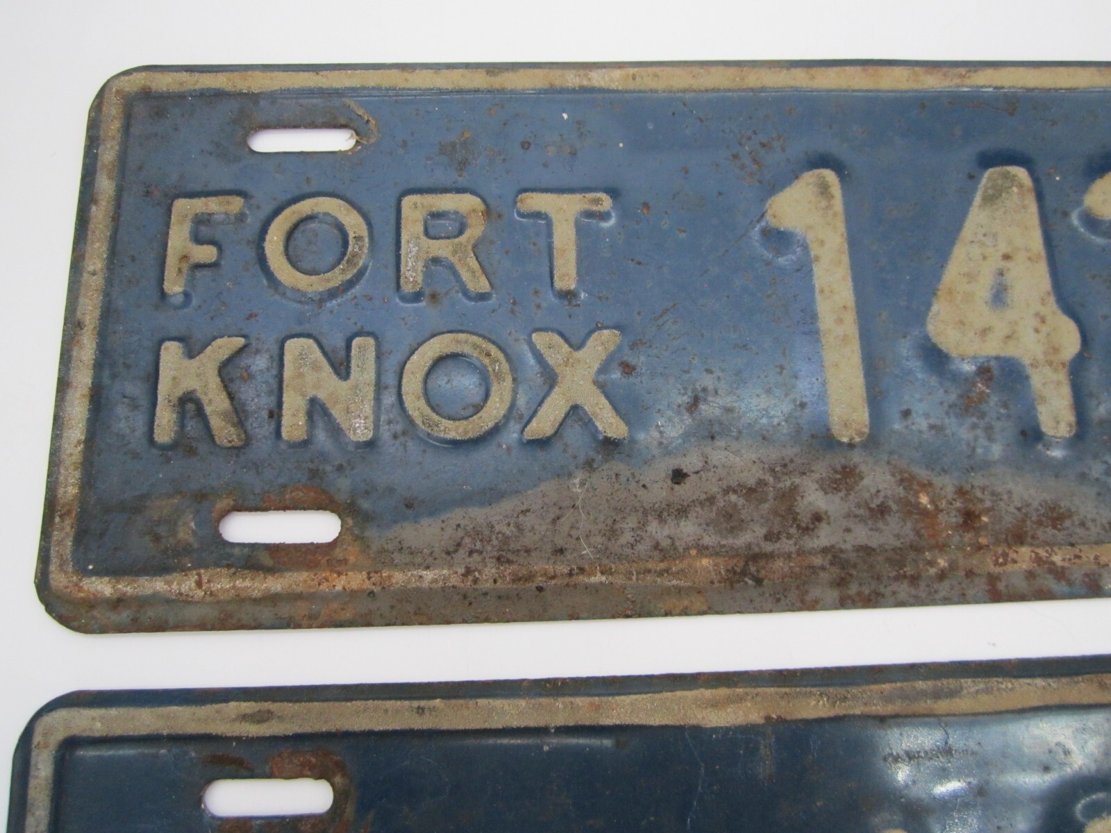 VINTAGE EARLY MILITARY PRE WWII FORT KNOX LICENSE PLATE TOPPERS MATCHED ...