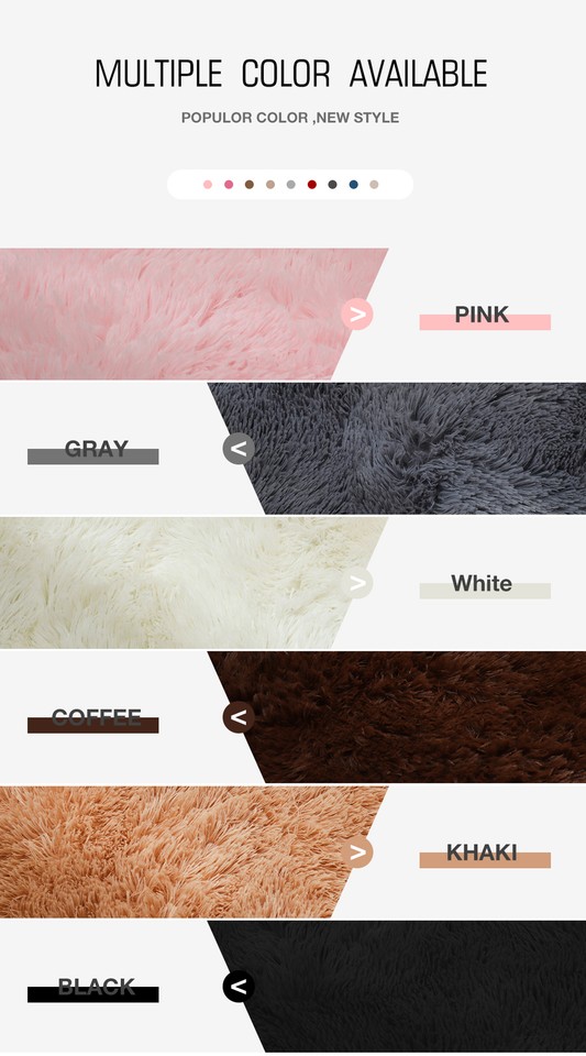 Soft Square Fluffy Rug Anti-Skid Shaggy Carpet Floor Mat Home Bedroom ...