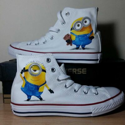 Converse All Star Minions Despicable Me Shoes Unisex White Made A Man ...
