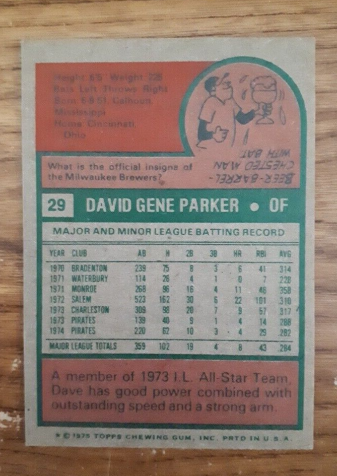 1975 Topps Mini Dave Parker Second Year - EX condition #29 | eBay