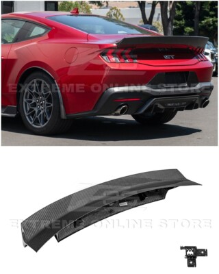 For 24-Up Ford Mustang Coupe CARBON FIBER Rear Decklid Integrated ...