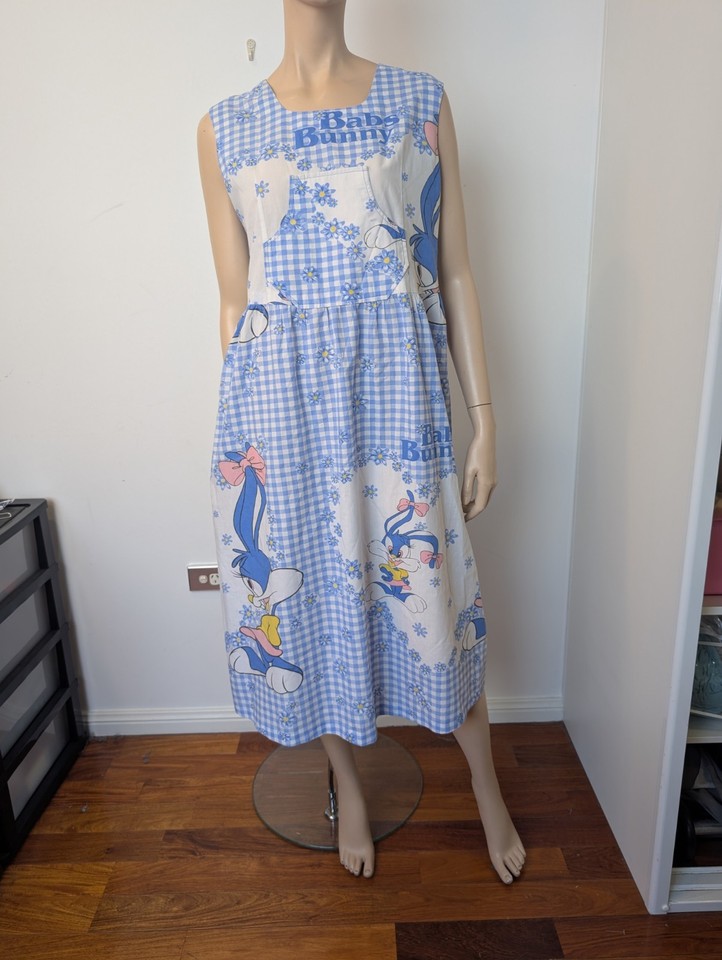 Vintage 90s Babs Bunny Dress Tiny Toons Gingham Pinafore Handmade ...