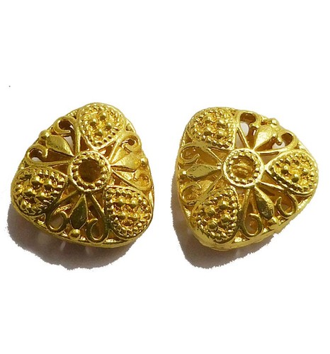 20pcs 15X9MM Solid Copper Bali Filigree Pearl 18K Gold Plated 739 | eBay UK