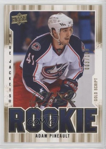 2008-09 Upper Deck MVP Gold Script 3/100 Adam Pineault #361 Rookie RC ...