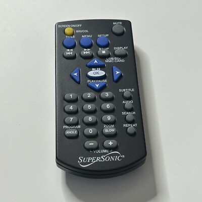 Supersonic Portable LCD DVD Player Model SC-179DVD Remote Control | eBay