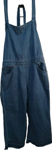 HALTER TOP Overalls• Sz 10• Blue Denim• Wide-Leg• Zip Up• Tie Strap ...