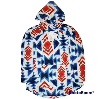 NWT Lularoe Medium Amber New Sweatshirt Hoodie Patriotic Aztec ...