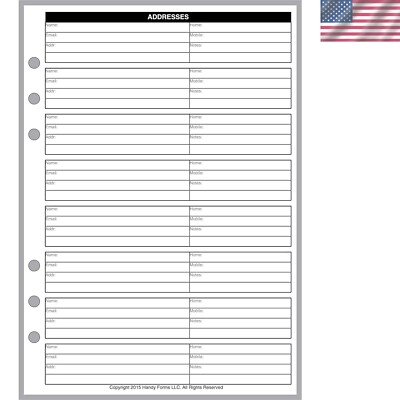 A5 50-Sheet Name & Address Organizer with Index for Filofax & More ...