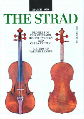 THE STRAD MAGAZINE 1989 IGOR OISTRAKH CELLIST ANTHONY PINI THE ...