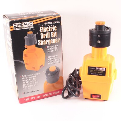 Chicago Electric Power Tools Drill Bit Sharpener 120V/60Hz 1600 RPM ...