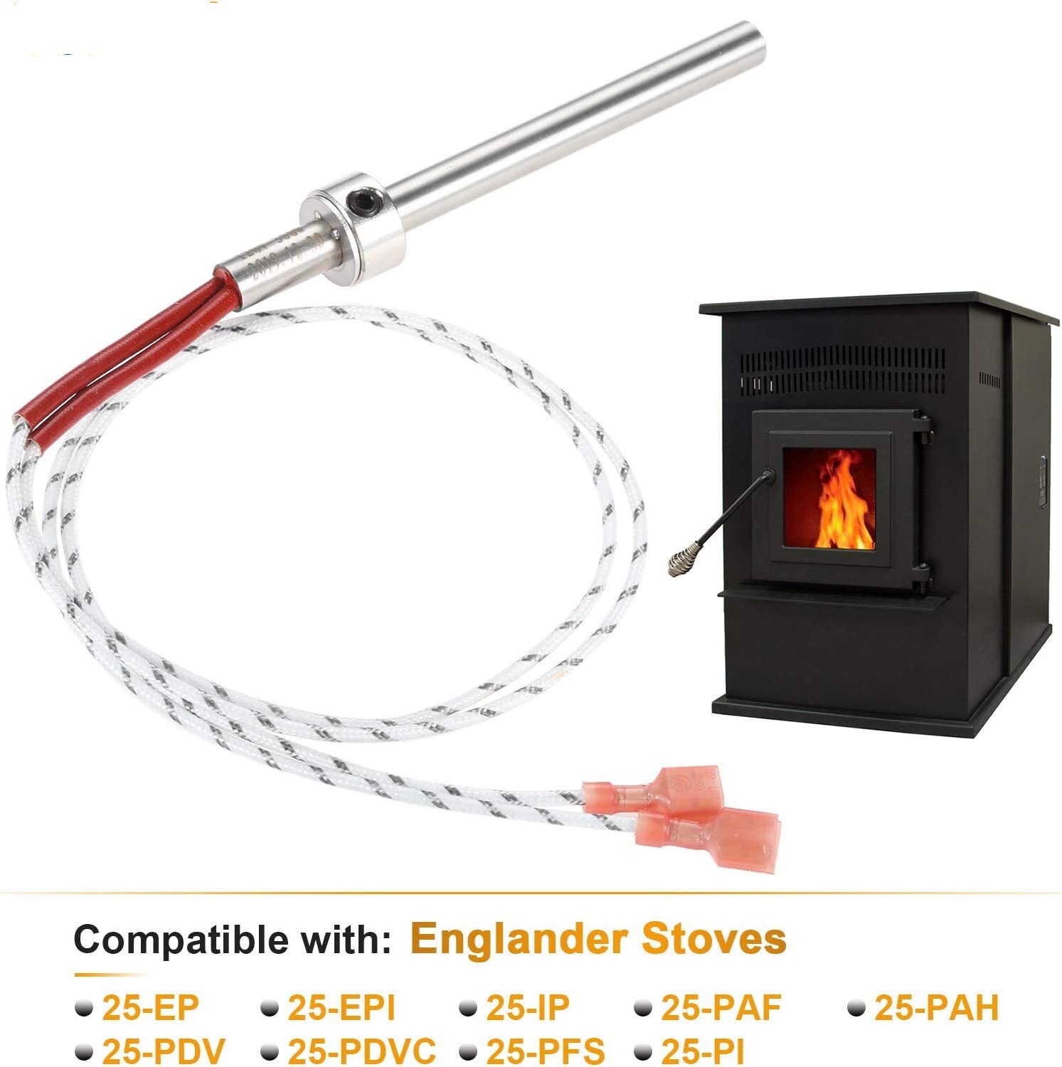 PU-CHA Igniter Pellet Stove Igniter 300W 4.75" for Englander Hot Rod 25 ...