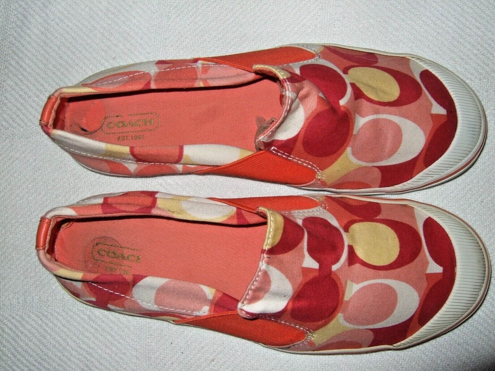 COACH KAYCEE SIGNATURE LOGO FASHION SNEAKERS 8 ORANGE… - Gem