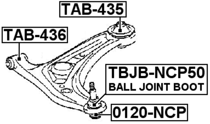 Ball Joint Febest 0120-NCP OEM 43308-59035 | eBay