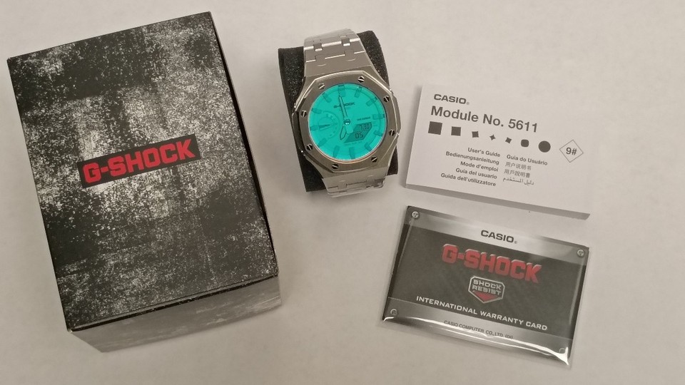Blue Steel Casioak Custom Watch Mod Oak Casio G-Shock GA-2100 AP ...