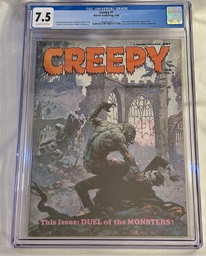 Creepy #7 CGC 7.5 (Warren 1966) Frank Frazetta Classic Cover - Upside ...