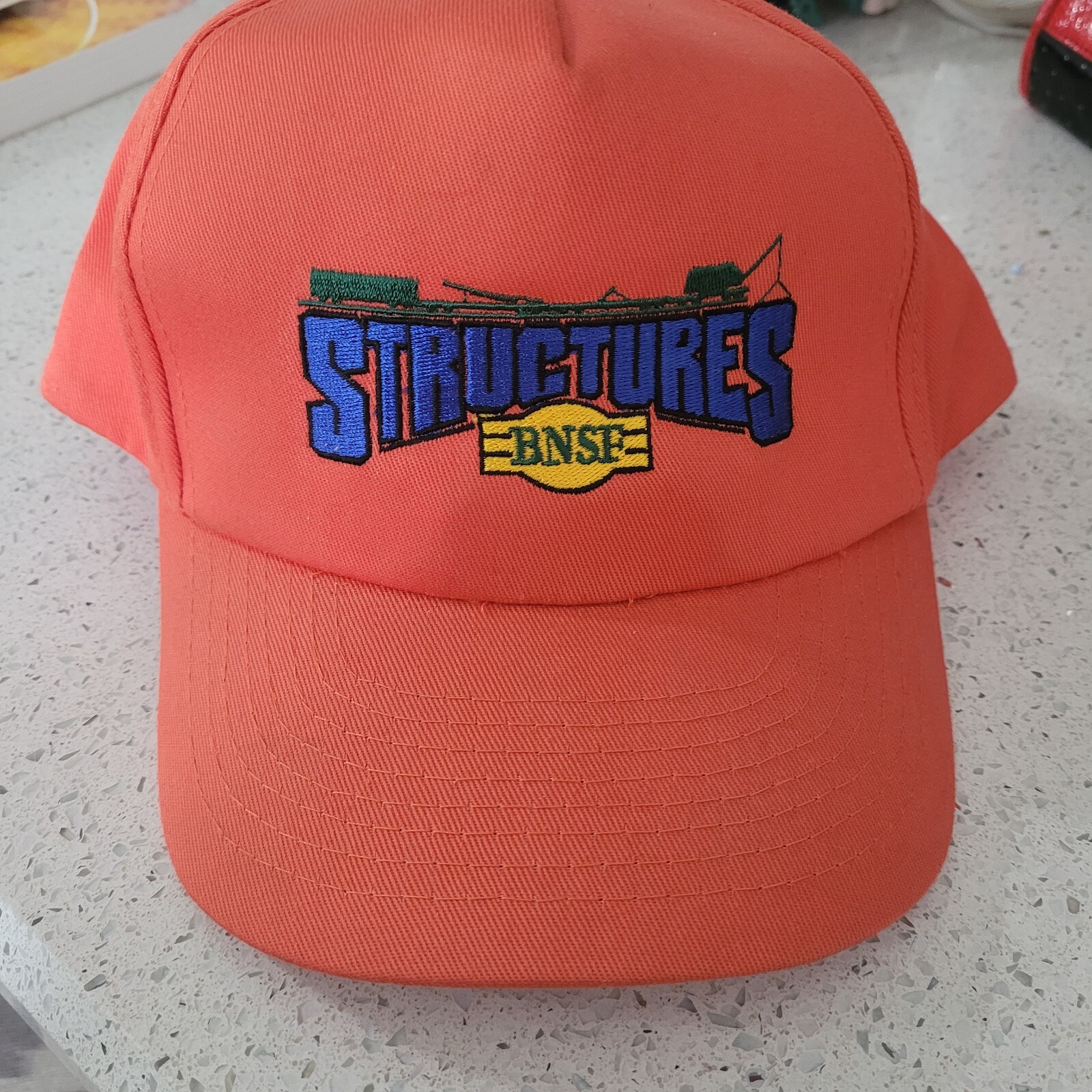 BNSF RAILWAY structures BASEBALL CAP. Orange - Gem