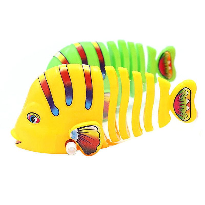 Plastic Clockwork Toy Wind-Up Wiggle Fish Toys Running Clockwork New ...