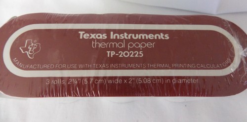 TEXAS INSTRUMENTS TP-20225 THERMAL PAPER CALCULATOR 3 SEALED 2" ROLLS ...