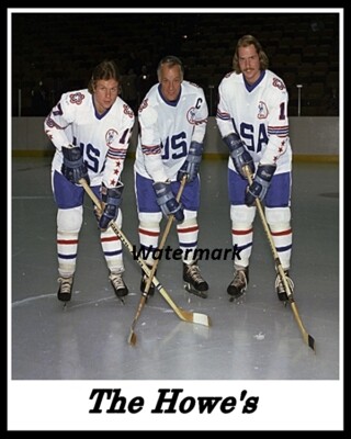 WHA 1976 The Howe's Mark Gordie & Marty Howe All Star Game 8 X 10 Photo ...