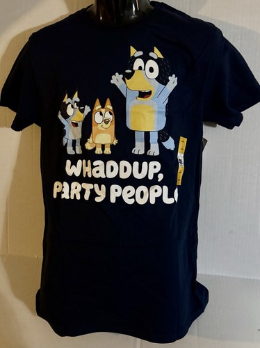 Bluey Men's Whaddup Party People Graphic Print T-Shirt Adult Large 42/44 | eBay