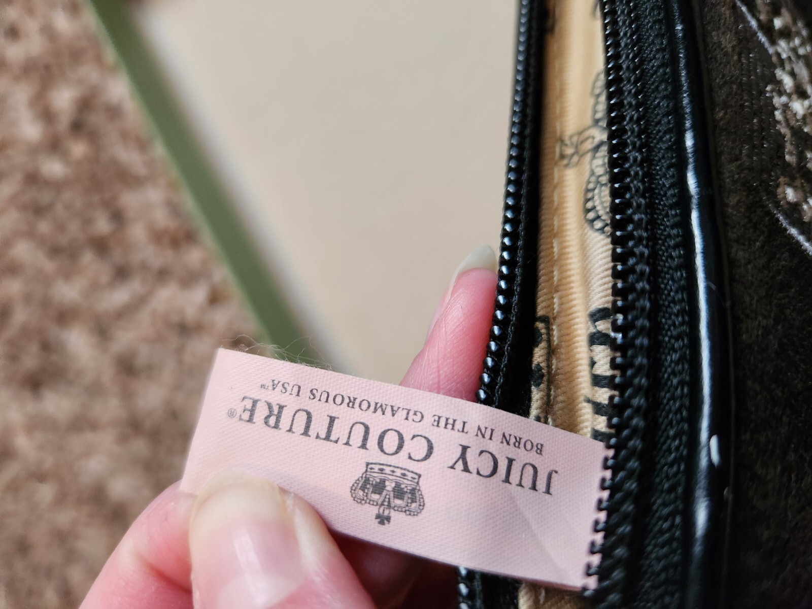 Vintage Juicy Couture Princess Crown Leather Velour Zip Wallet Pockets Y2K | eBay