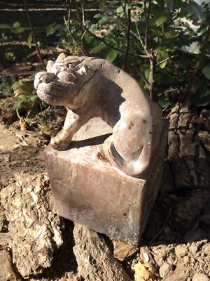 Old Chinese Shoushan Stone Seal Stamp Tiger Statue Large Heavy | eBay