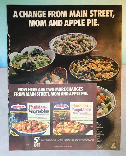 1970s large size mag print ad BIRDSEYE frozen vegetables International ...