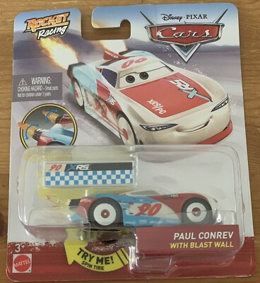 Disney Cars Mattel 1:55 Diecast - PAUL CONREV Rocket Racing w/ Blast ...
