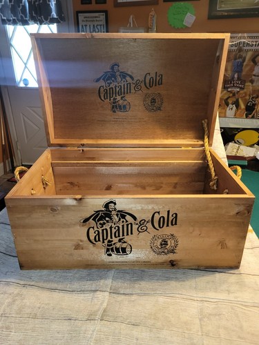 Captain & Coke Captain Morgan Spiced Rum Wooden Trunk RARE | eBay