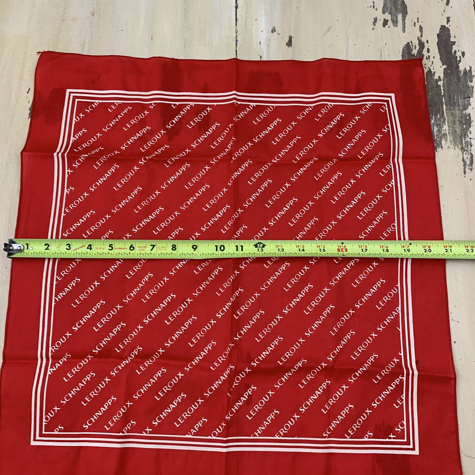 LEROUX SCHNAPPS - Vtg 80s Red & White Western Bandana Handkerchief, 21 ...