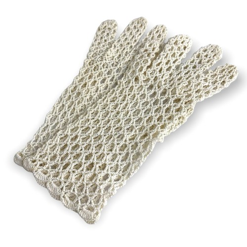 Vintage Mesh Crochet Riding Gloves - Gem