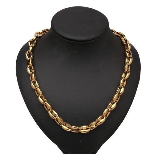 12mm 22"New Gold Tone Men Women Chain Link Stainless Steel Coffee Beads Necklace | eBay