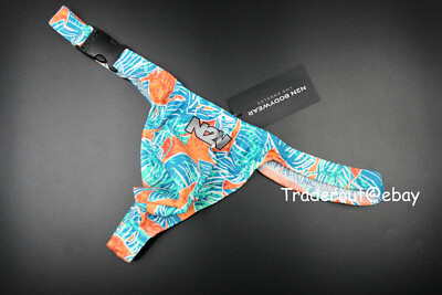 N2N Bodywear Men Orange blue Palm Frond swim thong G-string swimwear ...