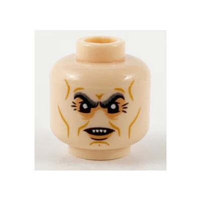 LEGO - Minifig, Head Gray Eyebrows w/ Contour Lines & Scowl with 4 ...