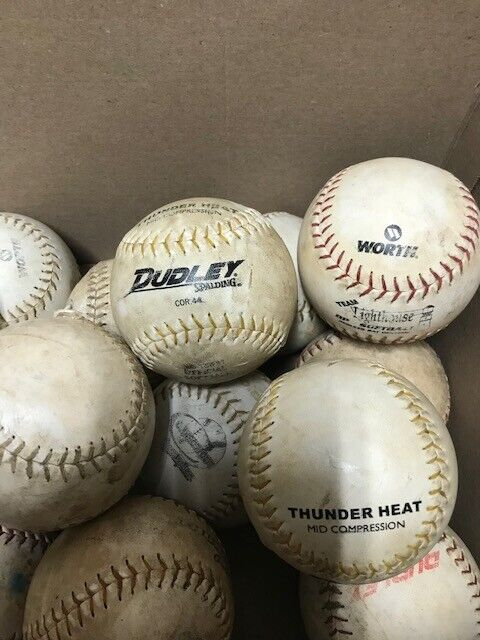Lot of 18 Assorted Used 12" Softballs, some Worth Red Dot, etc (FC113 ...
