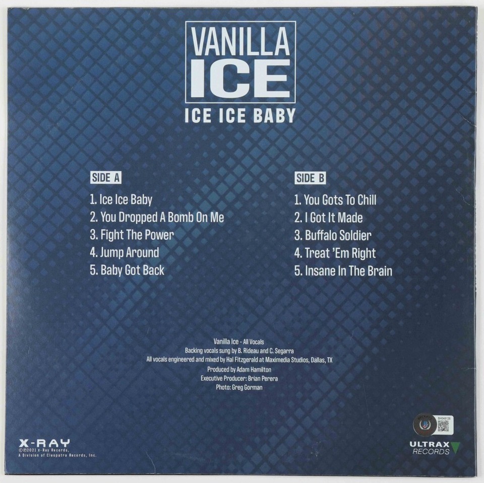 Vanilla Ice Ice Ice Baby Signed Autographed Vinyl Record LP Beckett E2 ...