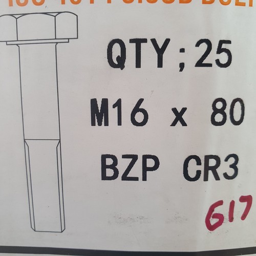 M16 x 80mm High Tensile Hexagon Part Thread Bolt Zinc DIN 931 8.8 CR3 ...